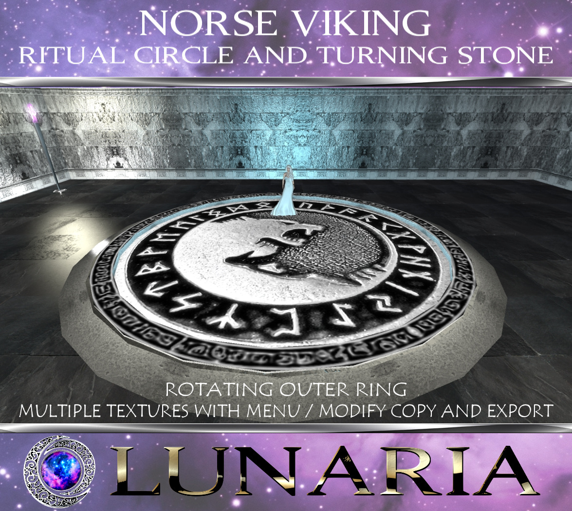 Norse Viking Ritual Circle / Turning Stone with 20 Textures + Menu | Kitely