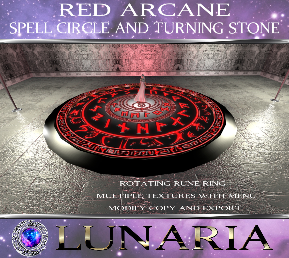 Red Arcane Magic Spell Circle / Turning Stone with 11 Textures + Menu ...