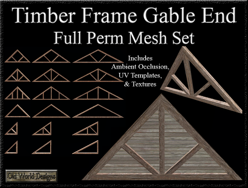 Timber Frame Gable Ends Full Perm Mesh Set | Kitely