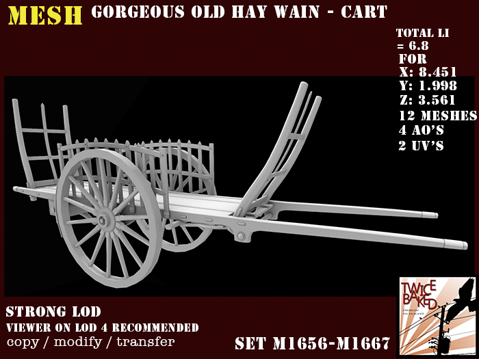 "TB" Gorgeous FP old hay wain - cart M1656 M1667 | Kitely