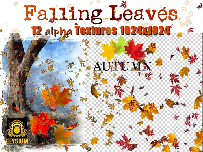 Autumn Fall Leaves (alpha) Textures | Kitely